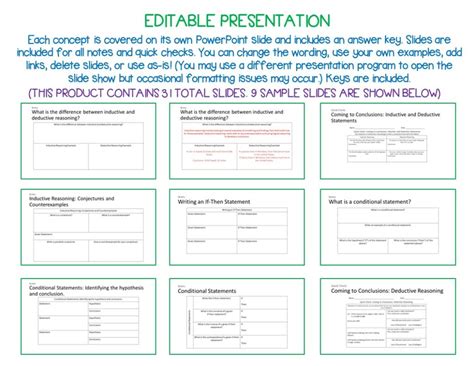 Inductive And Deductive Reasoning Guided Notes Presentation And Inb Activities Made By Teachers
