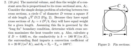 Solved 2 10 Pts The Material Volume And Thus The Weight Chegg Com