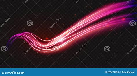 Luminous Pink Purple Neon Shape Wave Wavy Glowing Bright Flowing Curve