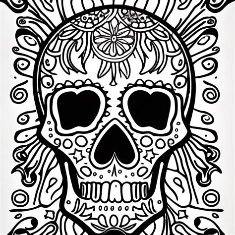 Skull Pop Coloring Page · Creative Fabrica