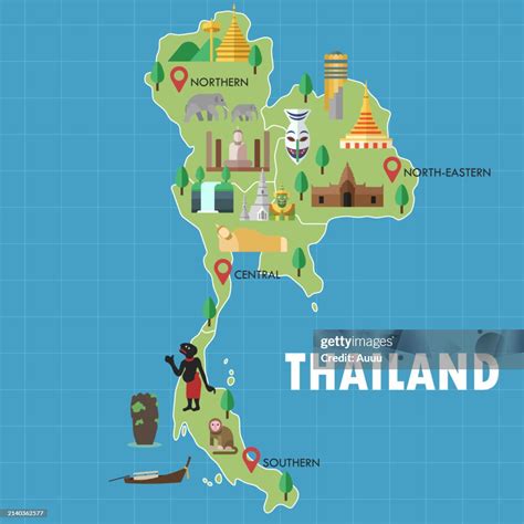 Thailand Travels Map High Res Vector Graphic Getty Images