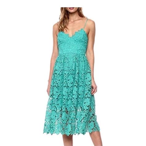 Donna Morgan Dresses Donna Morgan Womens Spaghetti Strap Lace Midi