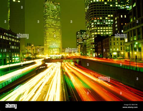 Traffic On A Highway Interstate 95 Boston Massachusetts Usa Stock