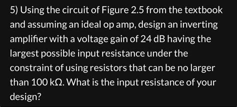 Solved Using The Circuit Of Figure From The Textbook Chegg