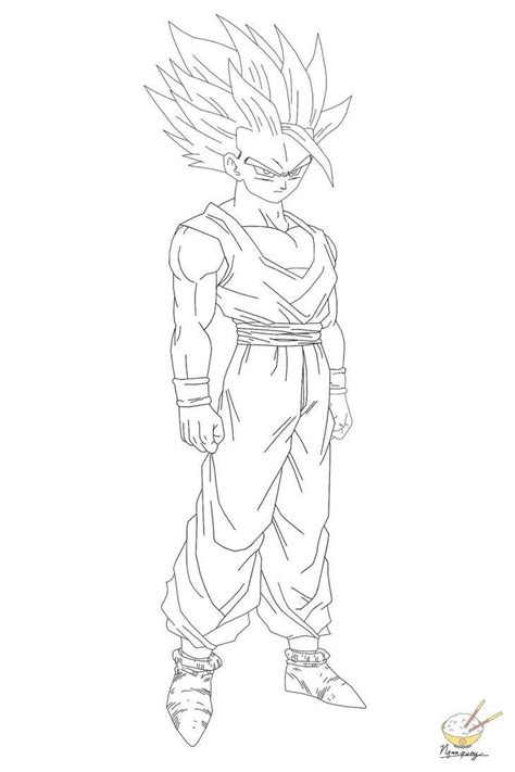 SSJ2 Gohan Coloring Pages Coloring Nation