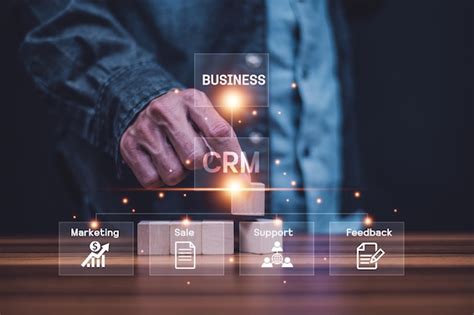 Crm Customer Relationship Management Concept Businessman Using Crm Software For Business