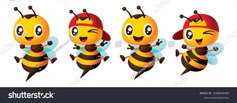 「漫画かわいい蜂のマスコットセット異なるポーズのイラスト」のイラスト素材 2288646405 Shutterstock