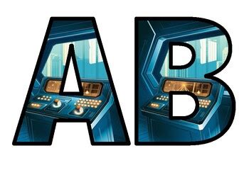 Lettering Set Bulletin Board Display Title Font Computer Console CPU Future