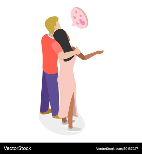 3d Isometric Flat Set Of Lovers Couples Royalty Free Vector