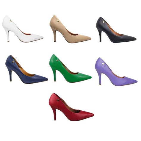 Sapato Feminino Scarpin Vizzano Salto Alto Social Original Em Cores