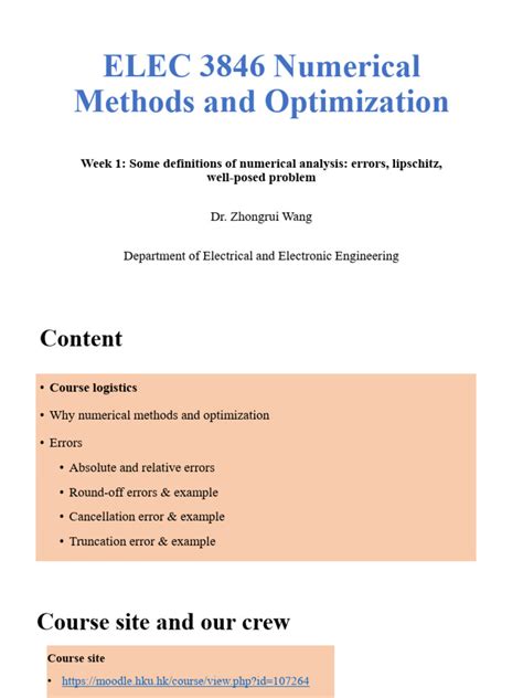 Elec3846 Week 1 Lecture 1 2024 Pdf Numerical Analysis