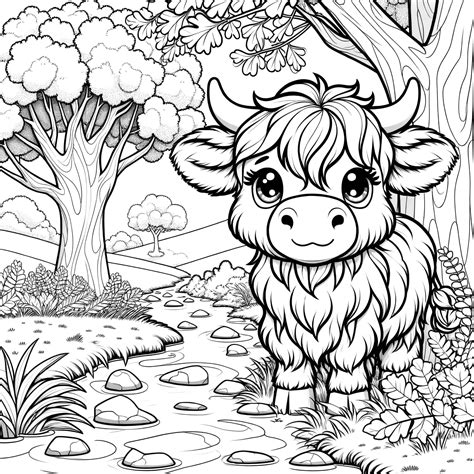 Cute Highland Cow Coloring Pages 2025