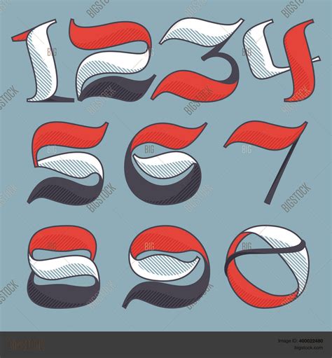 Numbers Set Shadow Vector Photo Free Trial Bigstock