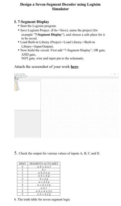 Design A Seven Segment Decoder Using Logisim