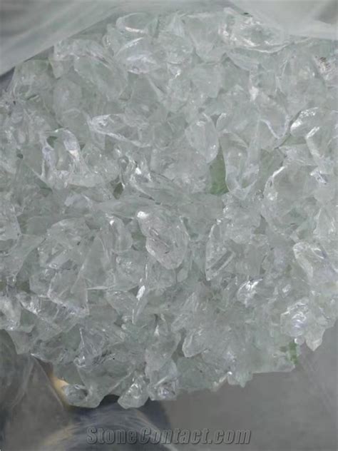 White Glass Rock Decorative Glass Chippings Garen Glass Slag From China