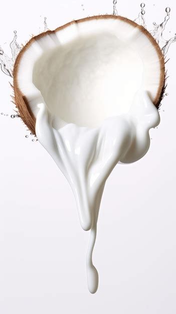 Premium Photo Coconut Milk Splashing From A Coconut