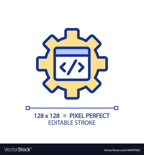 Stem In Coding In Pixel Perfect Rgb Color Icon Vector Image