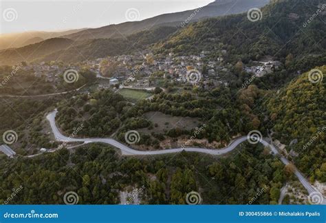 Drone Aerial Scenery Of Traditional Village Of Papingo Zagorochoria