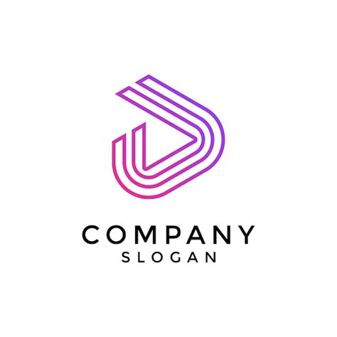 Premium Vector Letter D Play Button Monoline Logo