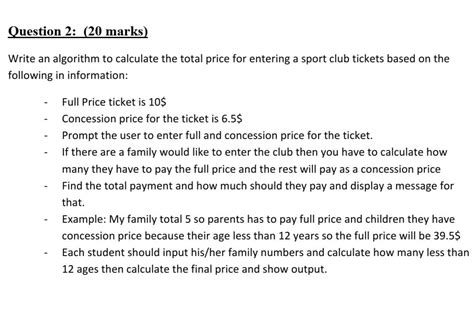 Solved Question 2 20 Marks Write An Algorithm To