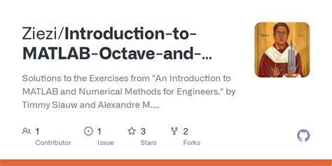 Github Zieziintroduction To Matlab Octave And Numerical Methods For Engineers Solutions To