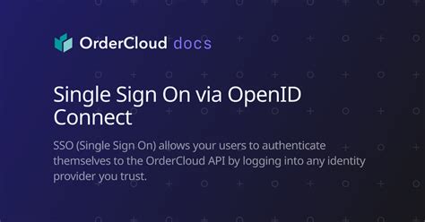 Single Sign On Via Openid Connect Ordercloud Documentation
