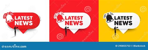 Latest News Symbol Media Newspaper Sign Speech Bubbles With Bell