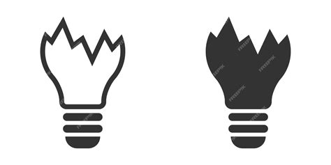 Premium Vector Broken Lamp Icon Broken Light Bulb Icon Vector