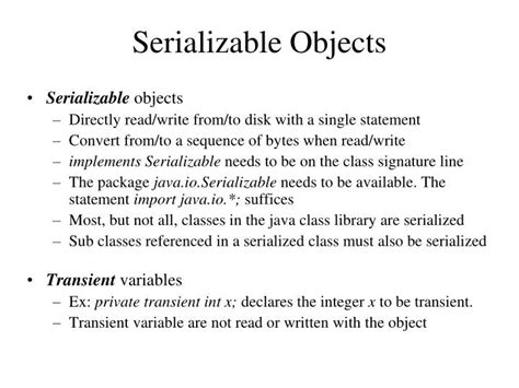 Ppt Serializable Objects Powerpoint Presentation Free Download Id 4255940