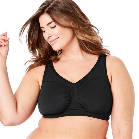 Comfort Choice Womens Plus Size Wireless Leisure Bra Bra