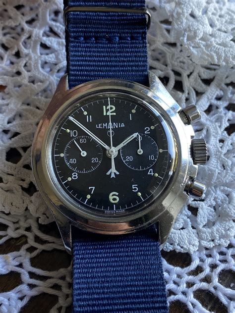 Very Rare 1975 Double Pusher Lemania 818 Royal Navy Military Issue