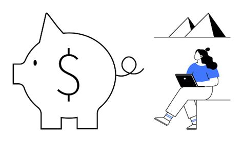 노트북 돼지 저금통 삼각형을 든 여자는 저축과 계획을 상징합니다 개념에 대한 스톡 벡터 아트 및 기타 이미지 개념 개념과 주제 경제 Istock