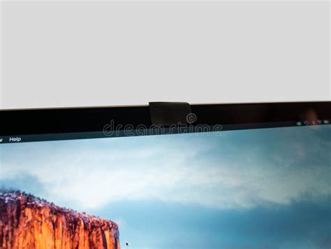 Built In Laptop Webcam Covered With Black Tape To Prevent Spying Stock Photo Image Of Computer