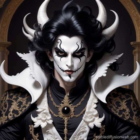 Dark Clothed White Demon With Black Hair And Eyes Stable Diffusion Online