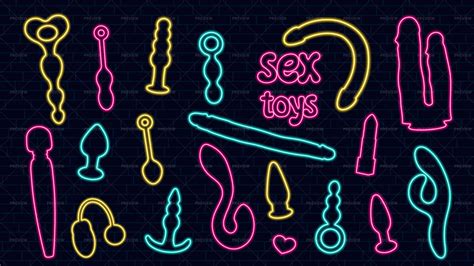 20 Neon Sex Toys Illustrations Graphics Motion Array