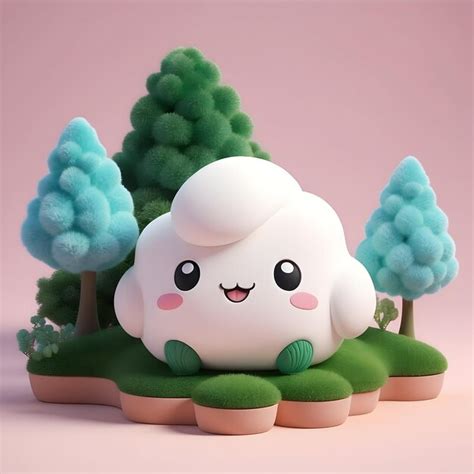 Premium Photo Cute Cartoon Minimal Ball Chibi