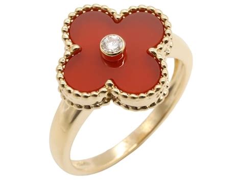 Van Cleef And Arpels Vintage Alhambra Ring Orange Yellow Gold Ref2362878 Joli Closet