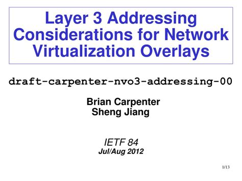 PPT Layer Addressing Considerations For Network Virtualization Overlays PowerPoint