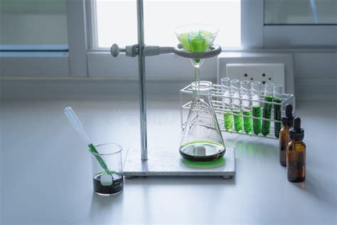Equipment And Glassware For Test The Natural Product Extraction And Green Color Solution In The