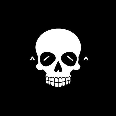 Черно белая векторная иллюстрация черепа Премиум векторы