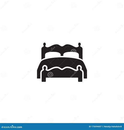 Icono Del Vector De Cama Doble Sobre Plano Blanco Ilustración Del