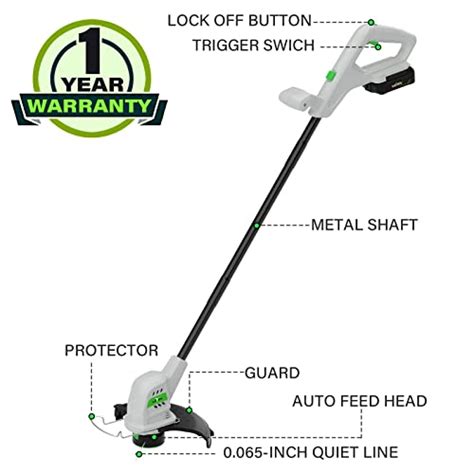 SOYUS Cordless String Trimmer Inch Weed Wacker Cordless V Electric Weed Wacker Pcs Ah