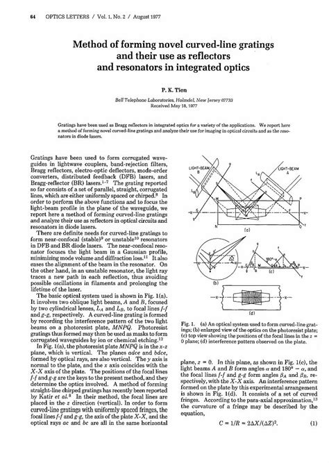 Pdf Method Of Forming Novel Curved Line Gratings And Their Use As