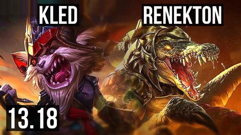 KLED Vs RENEKTON TOP Rank 1 Kled 11 4 9 TR Challenger 13 18 YouTube
