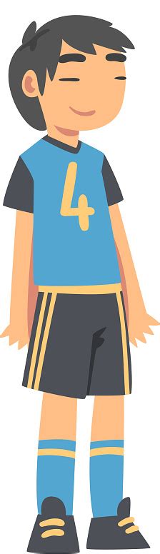 귀여운 아이 축구 선수 캐릭터 학교 스포츠 필드 만화 스타일 벡터 일러스트에 축구를 재생 스포츠 유니폼소년 공 스포츠 장비에 대한 스톡 벡터 아트 및 기타 이미지 Istock