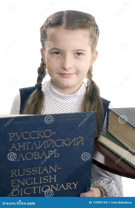Girl and Russian-English Dictionary Stock Photo - Image of learn ...