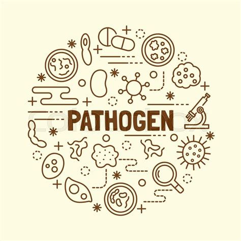 Pathogen Minimal Thin Line Icons Set Stock Vector Colourbox