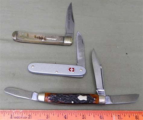 Lot Of 3 Outstanding Folding Pocket Knives Victorinox Marbles