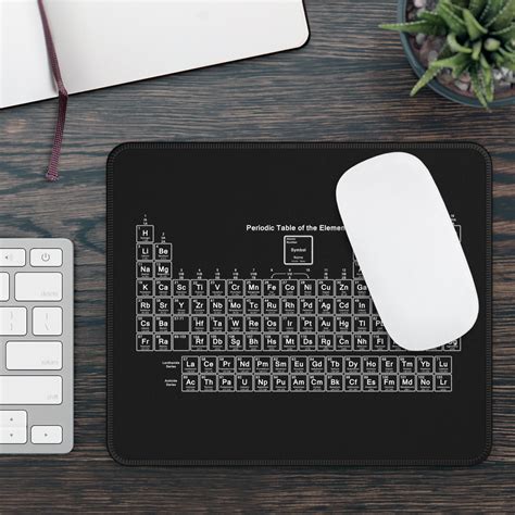 Periodic Table Mouse Pad Periodic Table Desk Mat Black And White Black Desk Mat Black Mouse