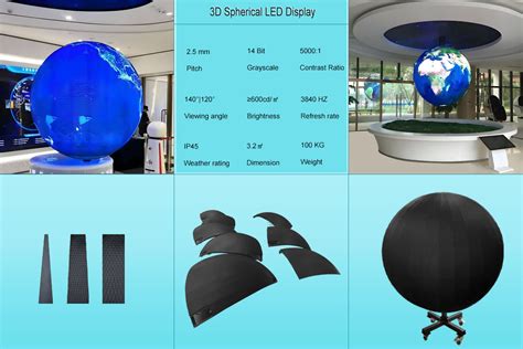Indoor Spherical Led Display Cob Led Displays Holographic Led Displays High Resolution